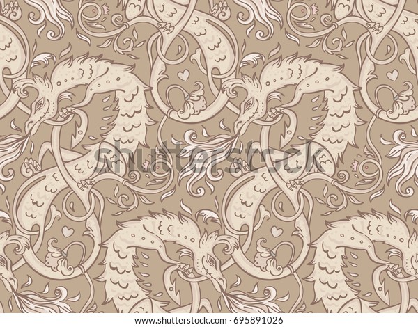Mythological Magic Beast Basilisk Legendary Bizarre Stock Vector ...