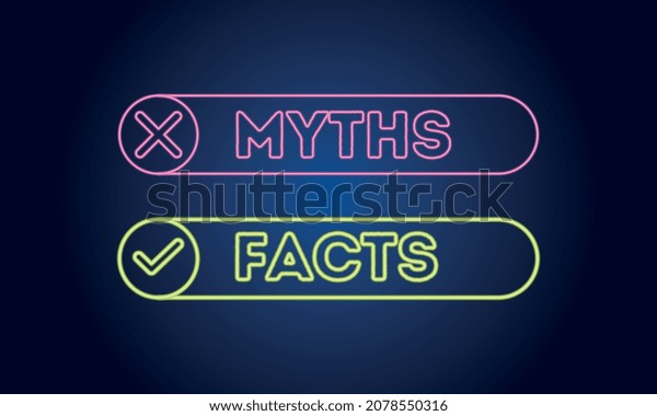 Myths Facts Neon Text Vector Myths: เวกเตอร์สต็อก (ปลอดค่าลิขสิทธิ์ ...