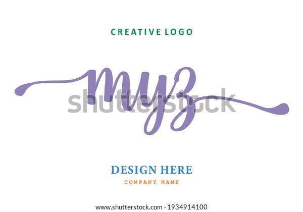 Myz Lettering Logo Simple Easy Understand Stock Vector (Royalty Free ...