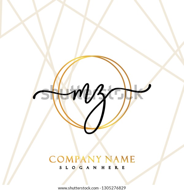 Mz Initial Handwriting Logo Template Vector Stock Vector (Royalty Free ...