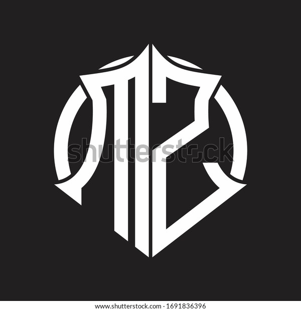 Mz Logo Monogram Emblem Circle Rounded Stock Vector (Royalty Free ...