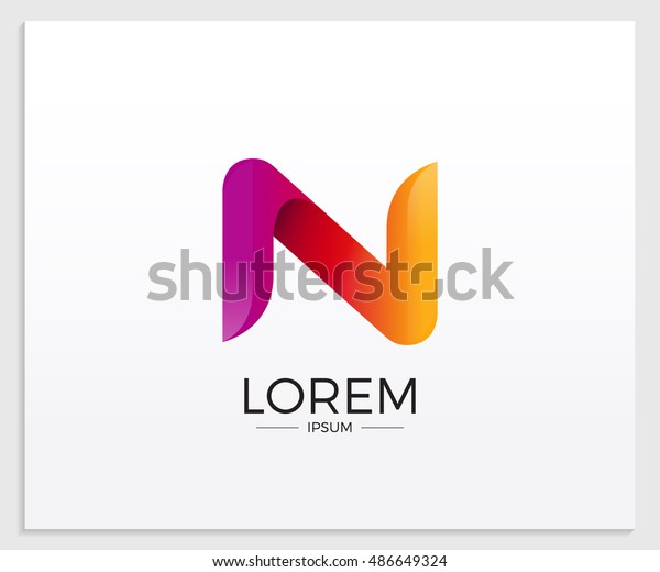 N Alphabet Letter Logo Abstract Glossy Stock Vector (Royalty Free ...