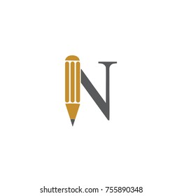 N Initial Pencil Logo Stock Vector (Royalty Free) 755890348 | Shutterstock