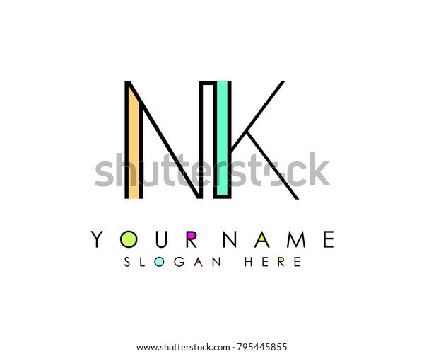 N K Initial Minimalist Logo Template Stock Vector (Royalty Free) 795445855