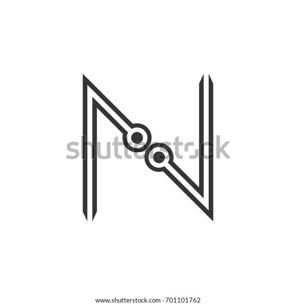 N Letter Circle Connection Modern Technology Stock Vector (Royalty Free ...