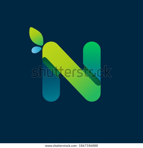 N Letter Green Gradient Eco Logo Stock Vector (Royalty Free) 1867186888 ...