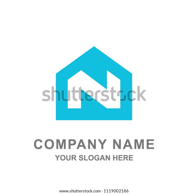 N Letter House Building Architecture Logo Stock Vector (Royalty Free ...
