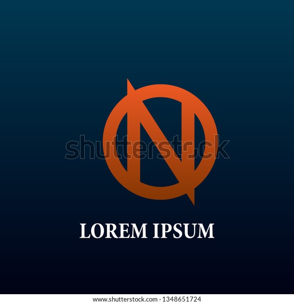 N Letter Initial Logo Sign Icor Stock Vector (Royalty Free) 1348651724 ...