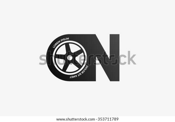 N Letter Logo Car Wheel Logo Stock Vector (Royalty Free) 353711789 ...