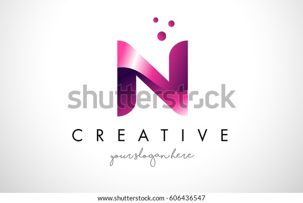 N Letter Logo Design Template Purple Stock Vector (Royalty Free ...