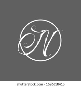 N Letter Logo Gray Backgroundwhite Letter Stock Vector (Royalty Free ...