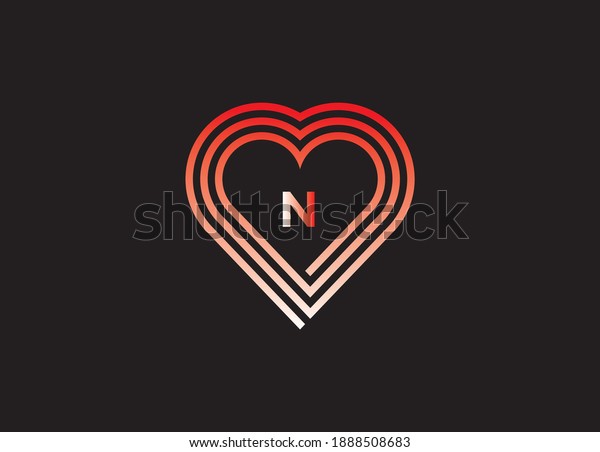 N Letter Love Logo Vector Design Stock Vector (Royalty Free) 1888508683 ...
