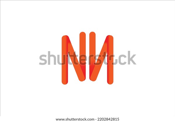 N Letter Minimalize Logo Design Orange Stock Vector (Royalty Free ...