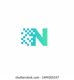 N Letter Pixel Logo Design Modern Stock Vector (Royalty Free ...