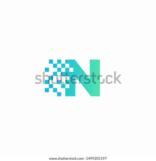 N Letter Pixel Logo Design Modern Stock Vector (Royalty Free ...