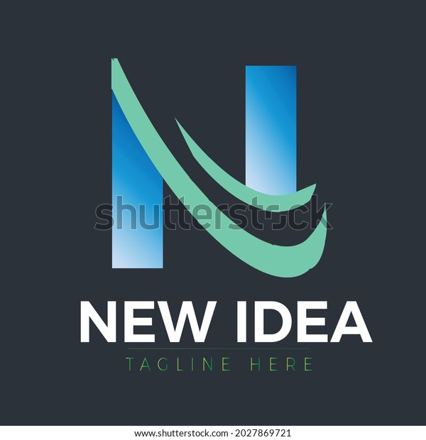N New Idea Logo Design Stock Vector (Royalty Free) 2027869721 ...