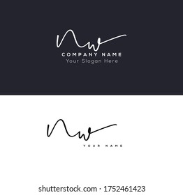 N W Nw Initial Letter Handwriting Stock Vector (Royalty Free) 1752461423