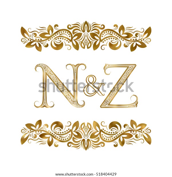 N and Z vintage initials logo symbol. The letters are surrounded by ...