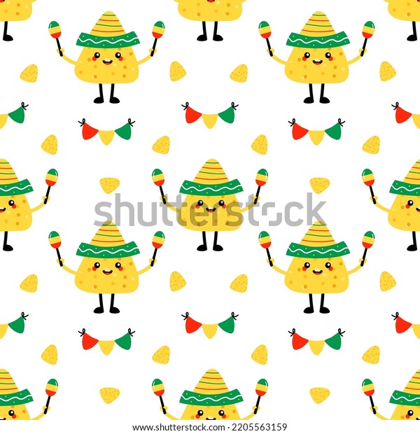 Nacho Chips Tortilla Chips Characters Wearing Stock Vector (Royalty ...
