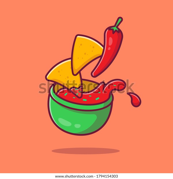Nachos Chili Sauce Cartoon Vector Icon Stock Vector (Royalty Free ...