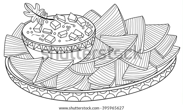 Nachos Coloring Book Illustration Stock Vector (Royalty Free) 395965627 ...
