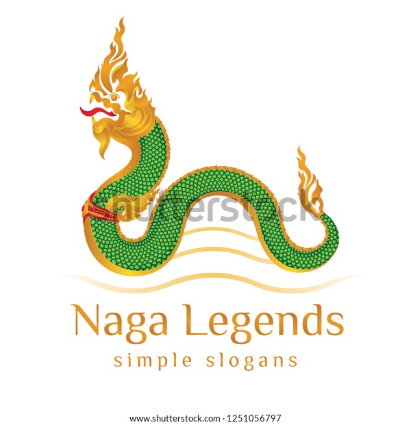 Naga Legend Dragon Green Snake Believed Stock Vector (Royalty Free ...