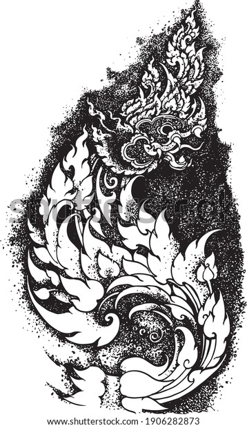 Naga-Thai-Musterskilometer: Stock-Vektorgrafik (Lizenzfrei) 1906282873 ...