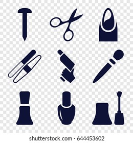 Nail Icons Set Set 9 Nail Stock Vector (Royalty Free) 659790328