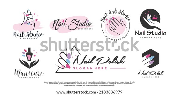 Nail Salon Icon Logo Design Vector Stock Vector (Royalty Free ...