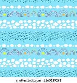Naive Sky Pattern Clouds Blue Sky Stock Vector (Royalty Free ...