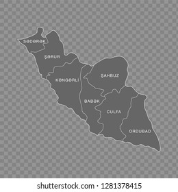 Nakhchivan Map Regions Names Vector Illustration Stock Vector (Royalty ...