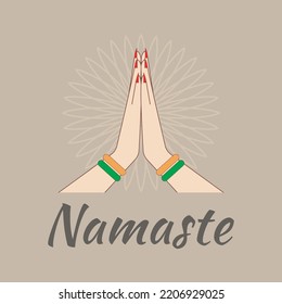 Namaste Hands Indian Logo Vector Illustration Stock Vector (Royalty ...