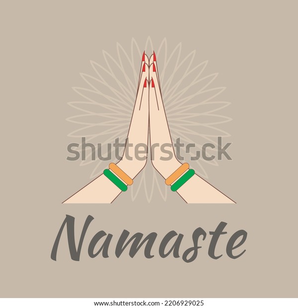Namaste Hands Indian Logo Vector Illustration Stock Vector (Royalty ...