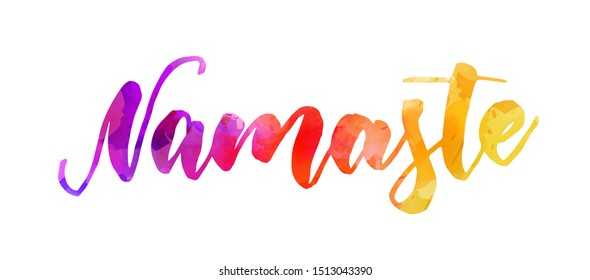Namaste Indian Greeting Hello Hindi Handwritten: เวกเตอร์สต็อก (ปลอดค่า ...