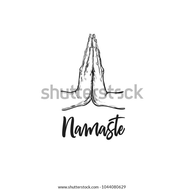 Namaste Vector Hand Drawn Symbol Yoga Stock Vector (Royalty Free ...