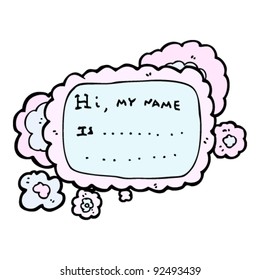 Cartoon Decorative Name Tag Stock Vector (Royalty Free) 118458997