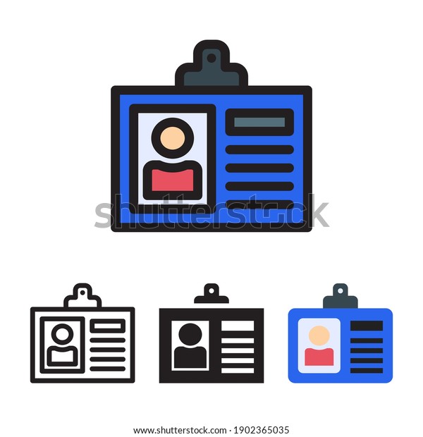 Name Card Icon 4 Different Styles Stock Vector (Royalty Free ...