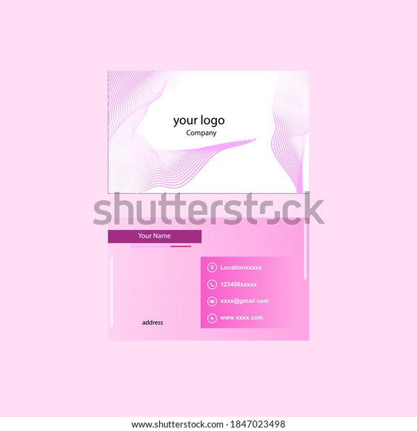 Name Card Pink Elegent Full Stock Vector (Royalty Free) 1847023498 ...