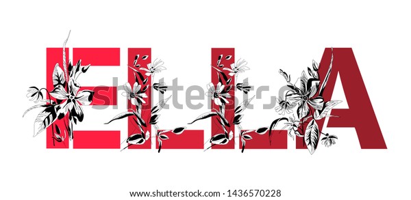 Name Ella Font Composition Named Ella Stock Vector (Royalty Free ...