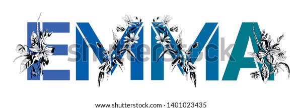 Name Emma Font Composition Named Emma Stock Vector (Royalty Free ...