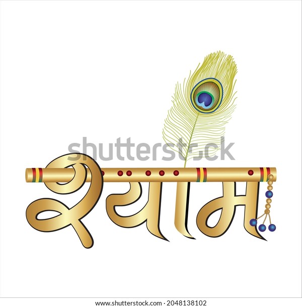 Name Lord Krishna Hindu Different Style Stock Vector (Royalty Free ...