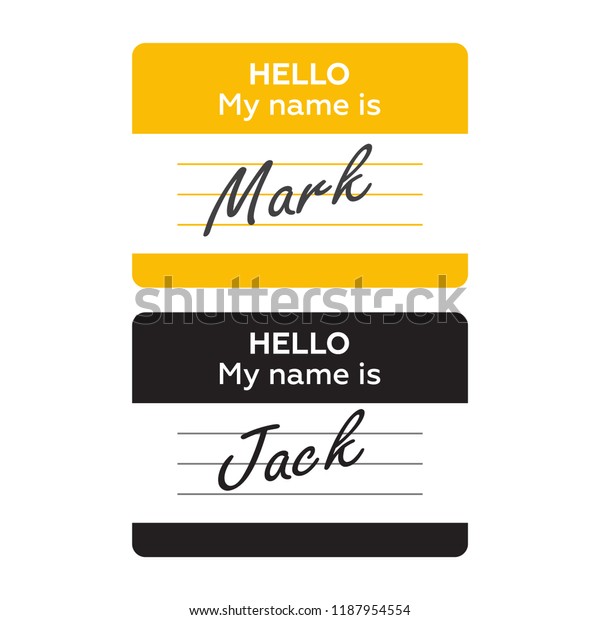 Name Tag Banner Name Tag Set Stock Vector (Royalty Free) 1187954554 ...