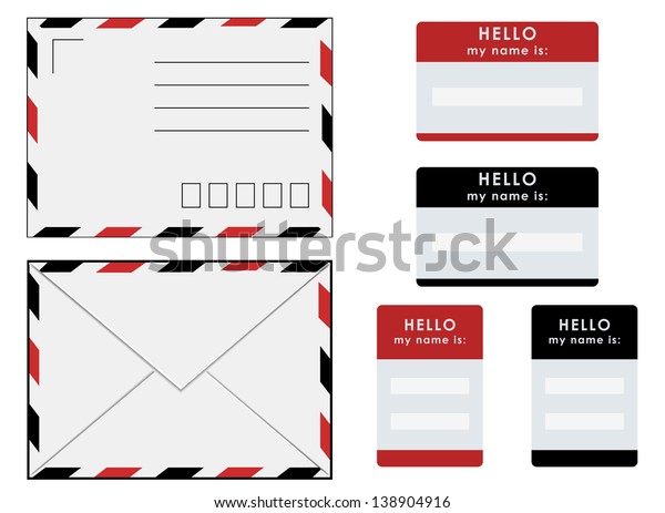 Name Tag Envelope Vectors Isolated On Stock Vector (Royalty Free ...