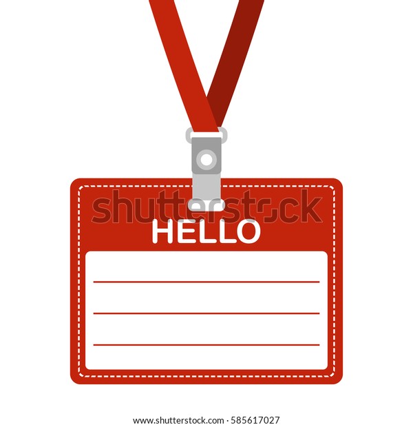 Name Tag Hello Id Card Badge Stock Vector (Royalty Free) 585617027 ...