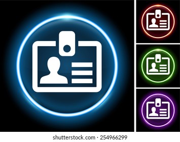 Name Tag On Glowing Round Button Stock Vector (Royalty Free) 254966299 ...