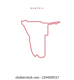 Namibia Editable Outline Map Namibian Red Stock Vector (Royalty Free ...