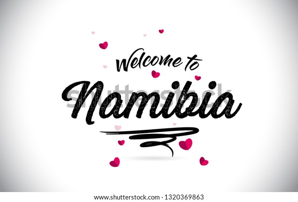 Namibia Welcome Word Text Handwritten Font: เวกเตอร์สต็อก (ปลอดค่า ...
