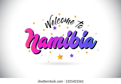 Namibia Welcome Word Text Purple Pink Stock Vector (Royalty Free ...