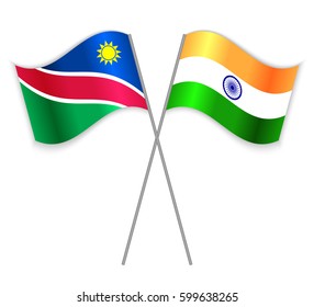 Indian Namibian Crossed Flags India Combined: เวกเตอร์สต็อก (ปลอดค่า ...