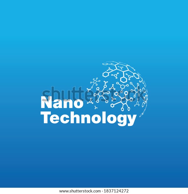 Nano Technology Logo On Blue Background Stock Vector (Royalty Free ...